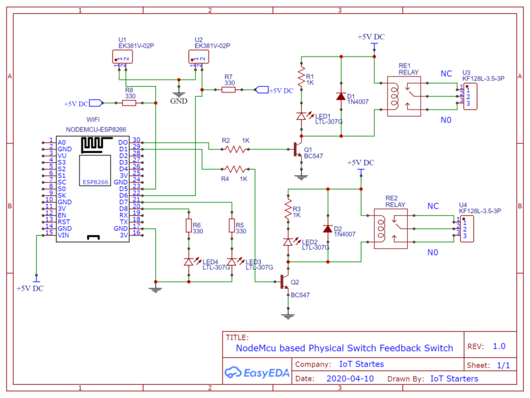 NodeMCU Blynk Feedback Switch with Physical Switch Status - IoT Starters