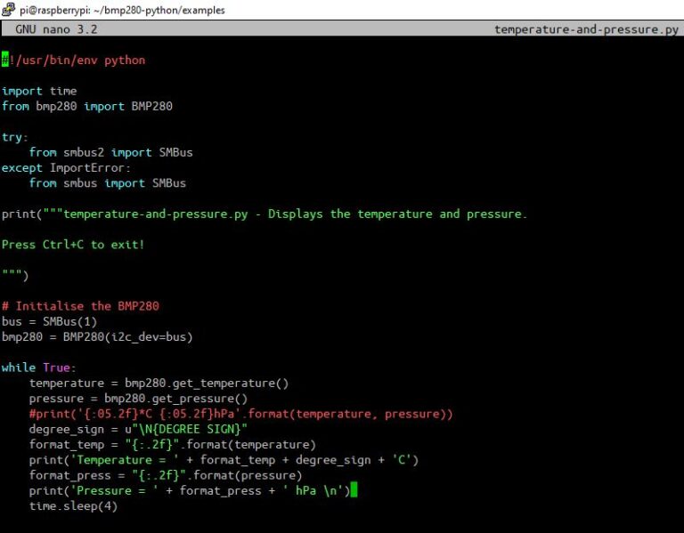 Configuring BMP280 Sensor with Raspberry Pi - IoT Starters